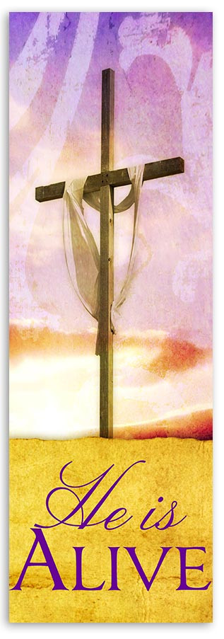 E052b He is Alive - ChurchBanners.com