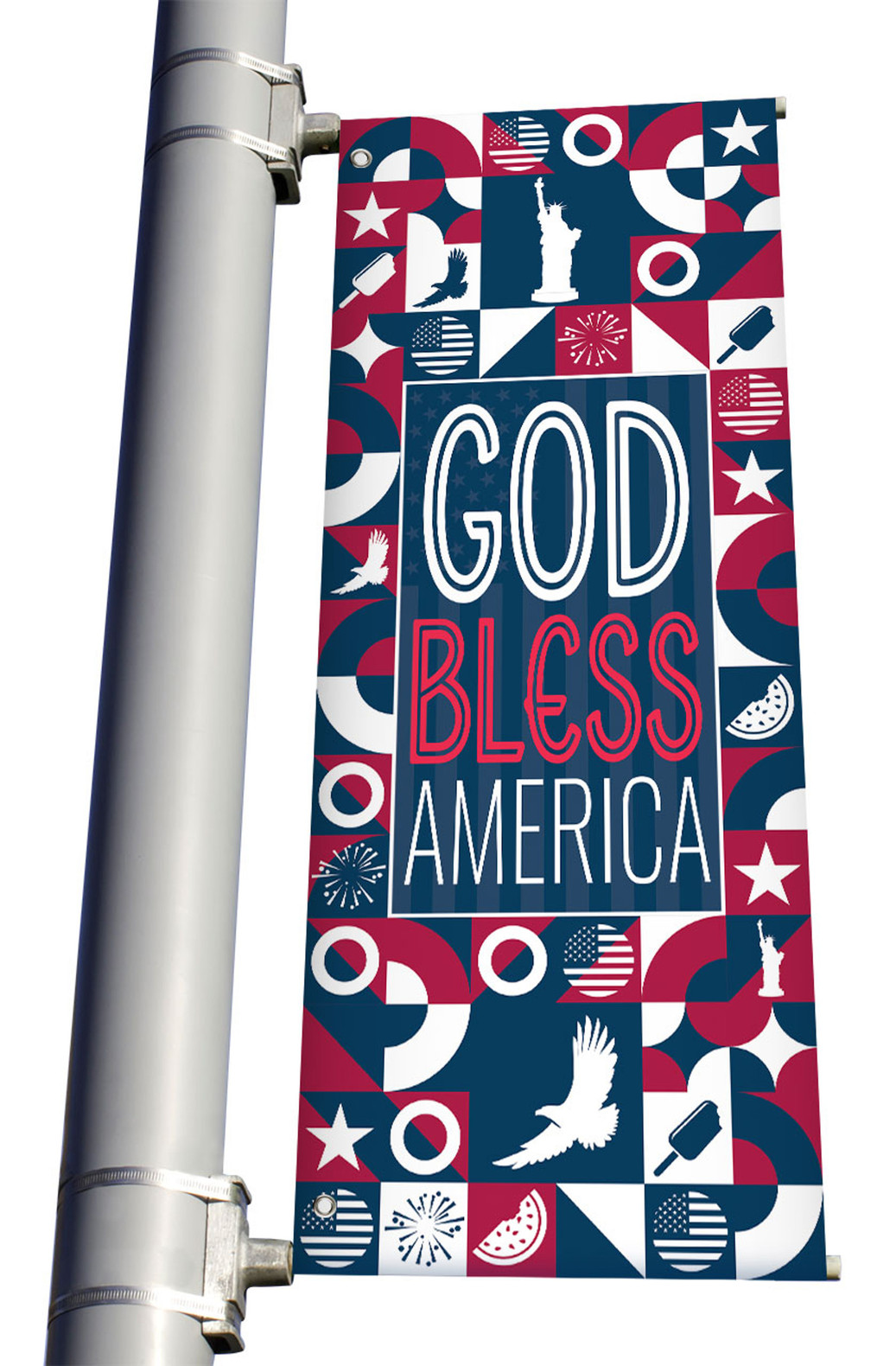 God Bless America - Light Pole Banner - PT017 - ChurchBanners.com