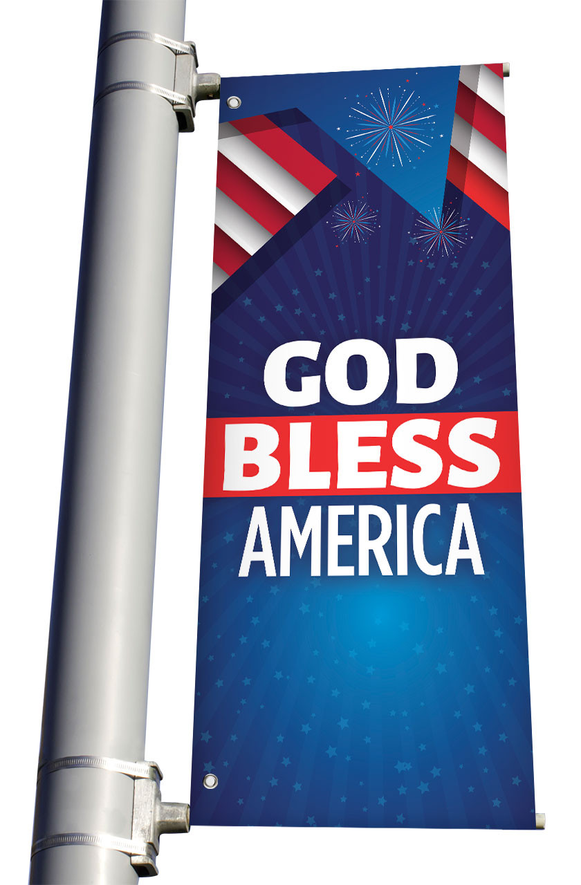 God Bless America - Light Pole Banner - PT036 - ChurchBanners.com