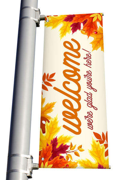 Welcome - Light Pole Banner - HB382 - ChurchBanners.com