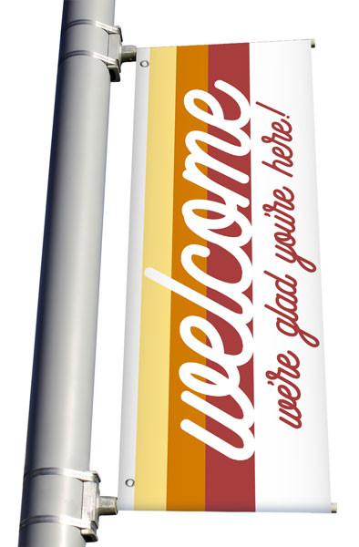 Welcome - Light Pole Banner - HB385 - ChurchBanners.com