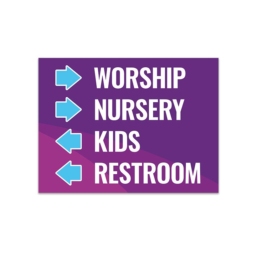 Directional Church Sign - WAY007 - ChurchBanners.com