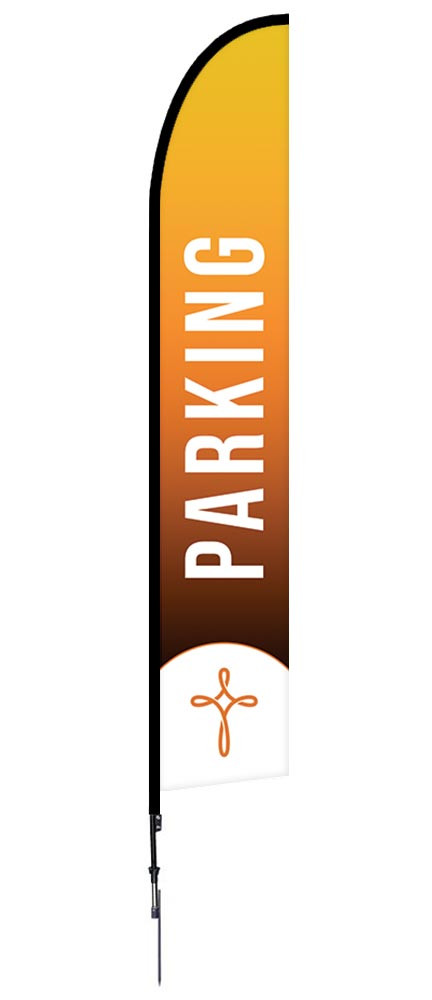 Parking - Feather Flag - Orange Yellow Gradient - ChurchBanners.com