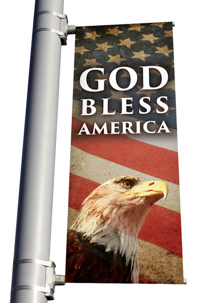 God Bless America - Light Pole Banner - PT070 - ChurchBanners.com