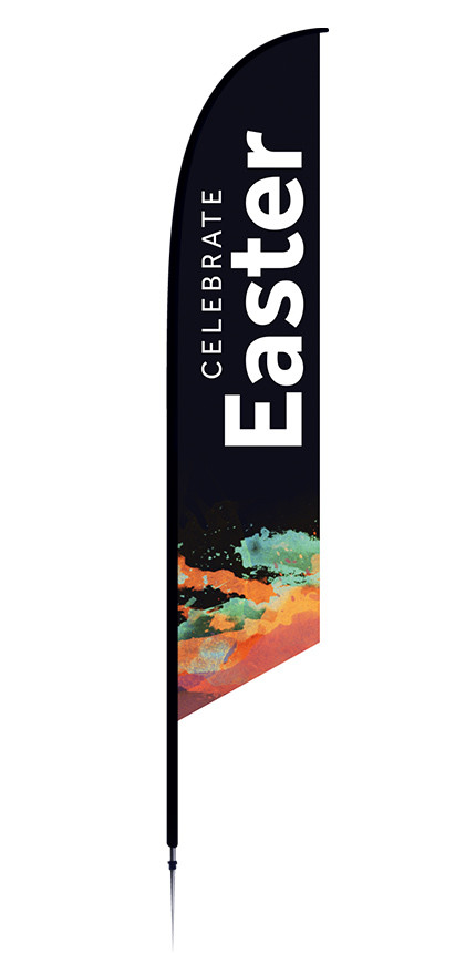 Celebrate Easter - Feather Flag - Color Splash - ChurchBanners.com