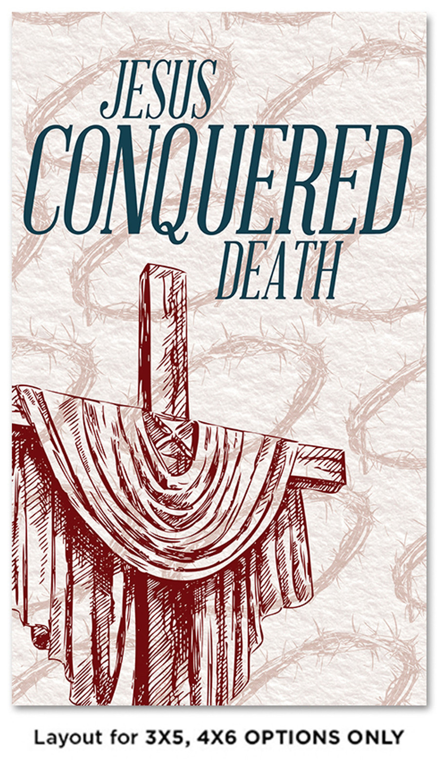 Red Easter Pattern Stamp - Jesus Conquered Death - E360 - Church