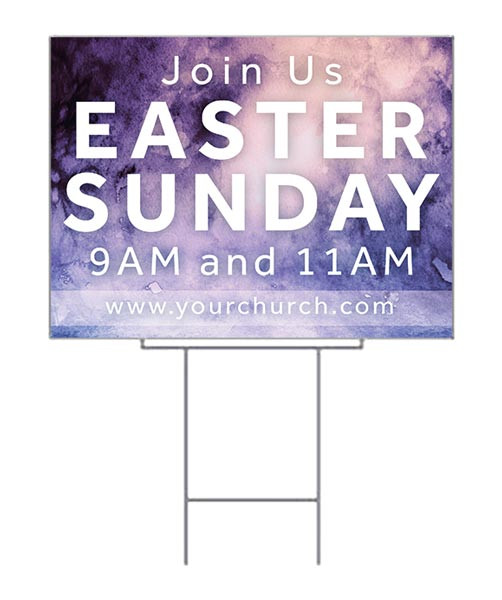 Church Yard Signs | Easter Sunday Purple | ChurchBanners.com