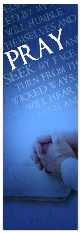 PR007 Pray Verse Blue - ChurchBanners.com