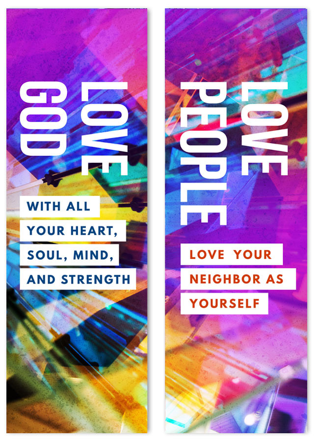 LG45 - Love God Love People Mosaic Explosion-V1 - Church Banners