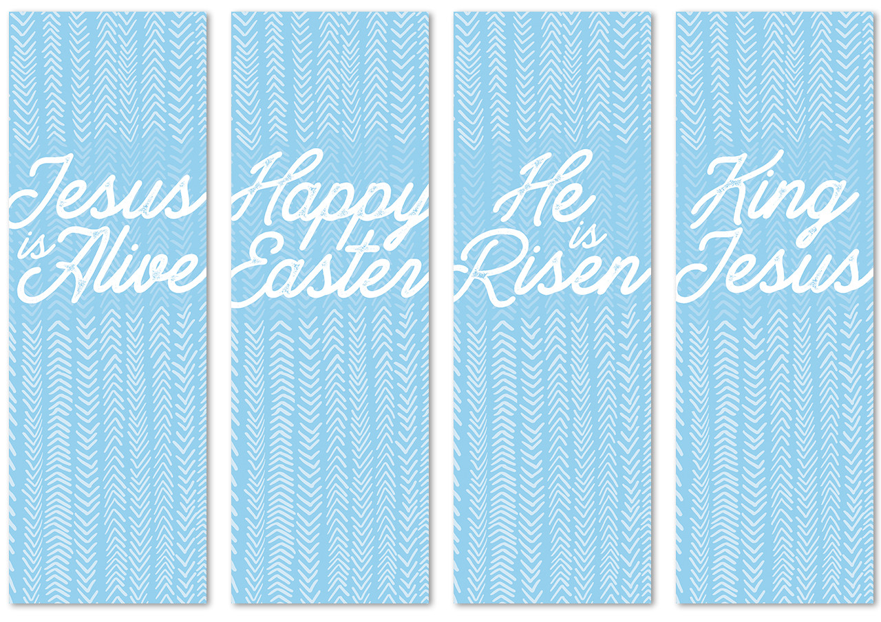 Purple Easter Chevron - Set of 4 - E339 - ChurchBanners.com
