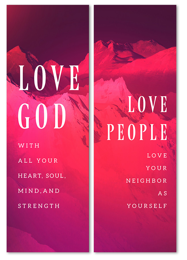 Love God Love People Gradient Red LG48 - Church Banners