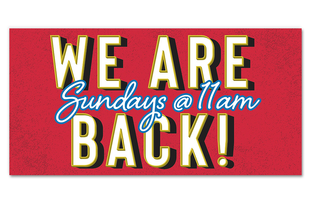 Welcome Back - Outdoor Vinyl Banner - 3D Gradient Shapes ...