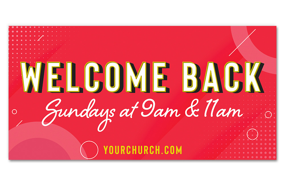 Welcome Back - Outdoor Vinyl Banner - 3D Gradient Shapes ...