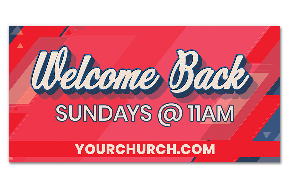 Welcome Back - Outdoor Vinyl Banner - 3D Gradient Shapes ...