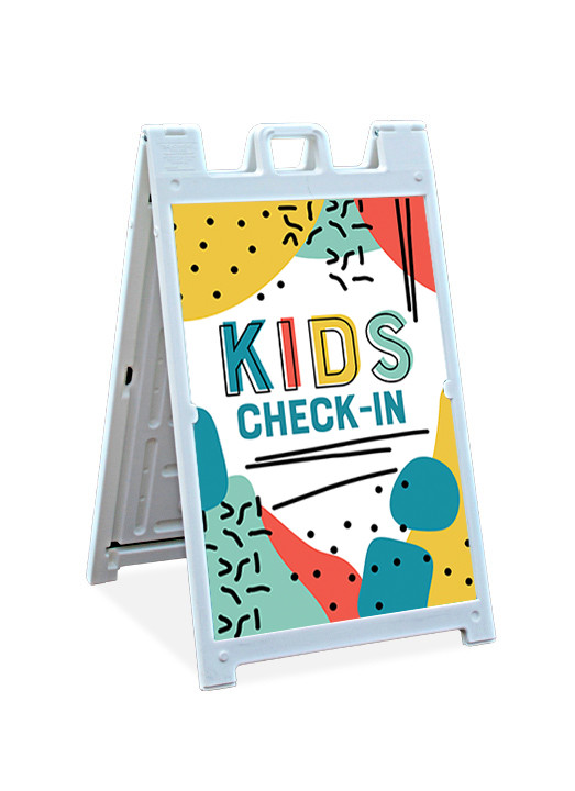 Kids Color Block Podium Popup Counter | ChurchBanners.com