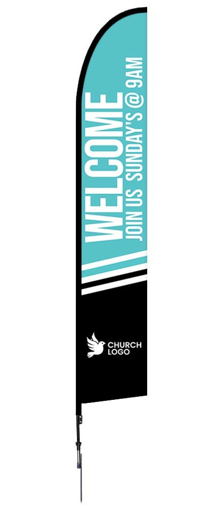 Welcome - Feather Flag - Style 30 - ChurchBanners.com