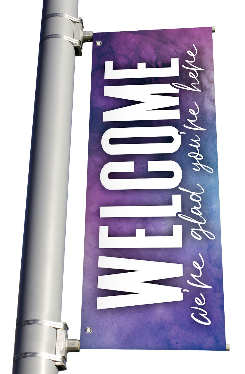 Welcome Light Pole Banners | ChurchBanners.com
