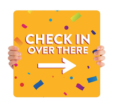 Kids Check-In - Sandwich Sign - Kids Confetti - ChurchBanners.com