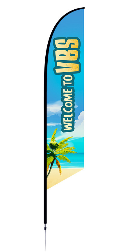 Welcome - Feather Banner - VBS Jungle Theme - ChurchBanners.com