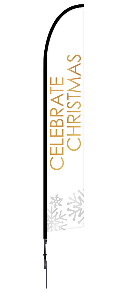 Celebrate Christmas - Outdoor Banner - Red Snowflake Circle ...