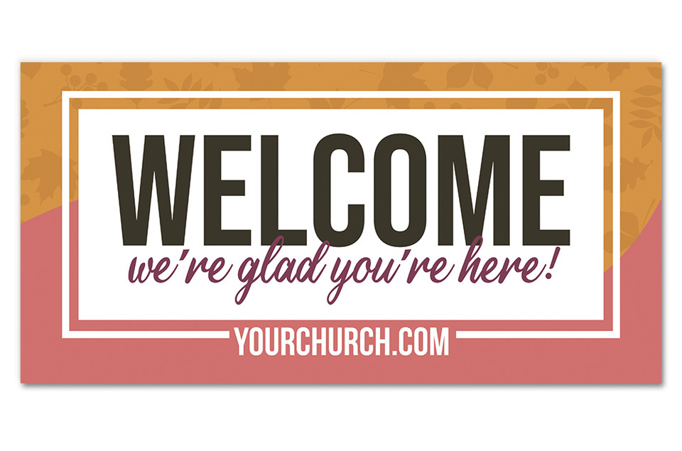 Welcome - Outdoor Banner - Snowy Night Trees - ChurchBanners.com