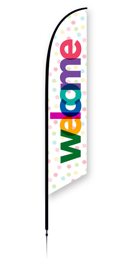 Welcome - Feather Flag - Easter Watercolor - ChurchBanners.com