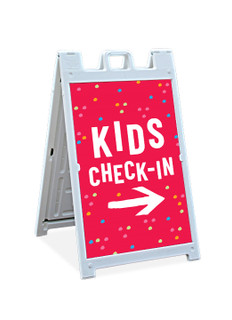 Kids Check In - Sandwich Sign - Dots 2 - ChurchBanners.com