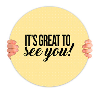 It's Great to See You - Circle Handheld - HH003 - ChurchBanners.com