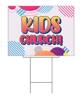 Kids Church - Yard Sign - Balloon | ChurchBanners.com
