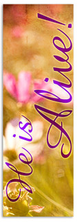 E050c He is Alive Easter Christian Church Banners - Church Banners