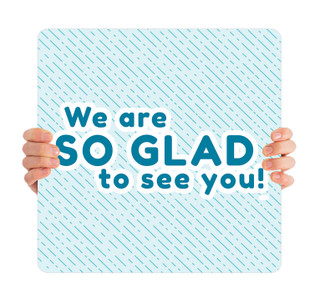 So Glad to See You - Handheld Sign - HHR018 - ChurchBanners.com