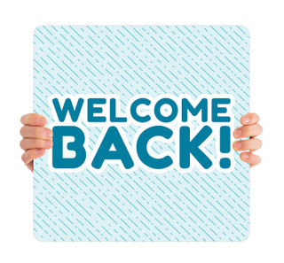 Welcome Back - Handheld Sign - HHR017 - ChurchBanners.com