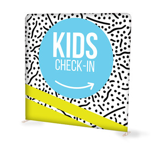 Kids Check-In - Tension Backdrop Display - RS01 - ChurchBanners.com
