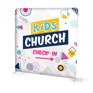 Kids Church - Tension Backdrop Display - Geo Confetti