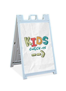 Kids Checkin - Sandwich Sign - Wrinkled Paper - ChurchBanners.com