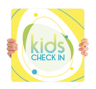 Kids Checkin - Handheld Sign - HHK045 - ChurchBanners.com