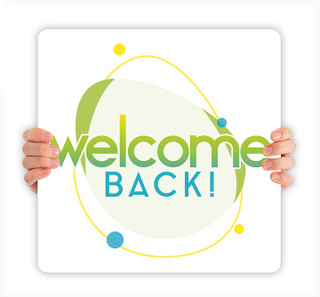 Welcome Back - Handheld Sign - HHK038 - ChurchBanners.com