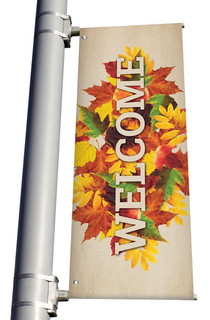 Welcome - Fall Light Pole Banner - HB338 - ChurchBanners.com