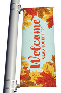 Welcome - Fall Light Pole Banner - HB102A - ChurchBanners.com