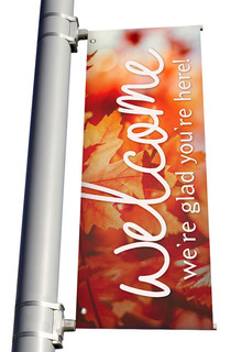 Welcome - Fall Light Pole Banner - HB369b - ChurchBanners.com