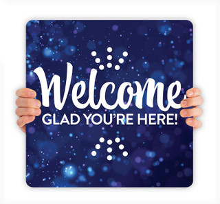 Welcome - Handheld Sign - NHH009 - ChurchBanners.com