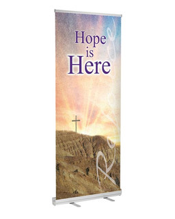 E090 Hope is Here - D2 Retractable - Sunrise - ChurchBanners.com