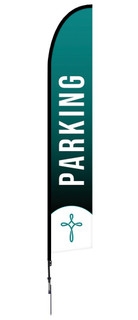 Parking - Feather Flag - Teal Black Gradient - ChurchBanners.com
