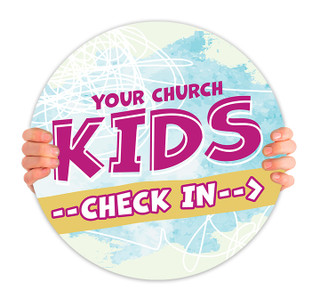 Kids Checkin - Circle Handheld - HHK048 - ChurchBanners.com