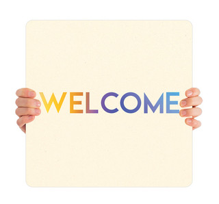 Welcome - Handheld Sign - HH91 - ChurchBanners.com