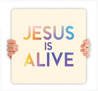 Jesus is Alive - Handheld Sign - HHE155 - ChurchBanners.com