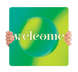 Welcome - Handheld Sign - HHE177 - ChurchBanners.com