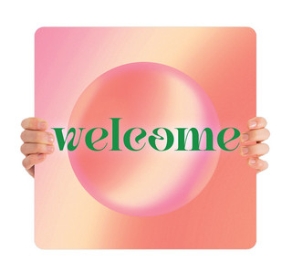 Welcome - Handheld Sign - HHE115 - ChurchBanners.com