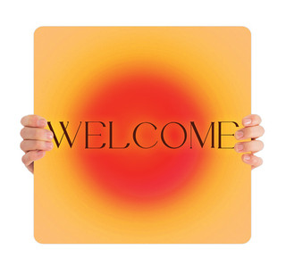 Welcome - Handheld Sign - HHE127 - ChurchBanners.com