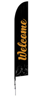 Welcome - Feather Flag - YM Style 11 - ChurchBanners.com